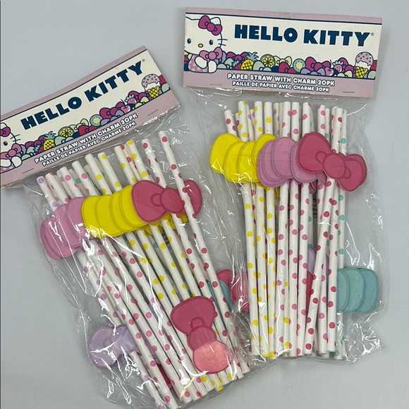 Hello Kitty | Party Supplies | Hello Kitty Paper Straws With Charms ...